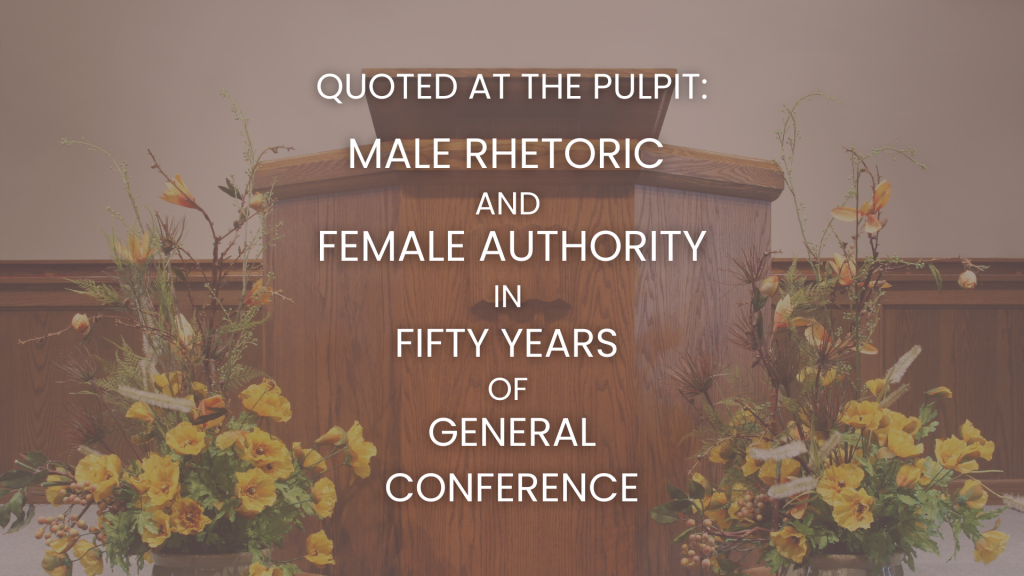 Quoted at the Pulpit: Male Rhetoric and Female Authority in Fifty Years ...