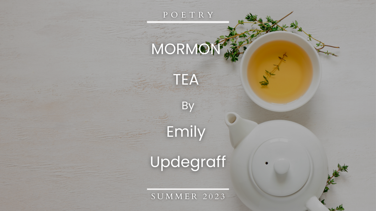 Mormon Tea - Dialogue Journal