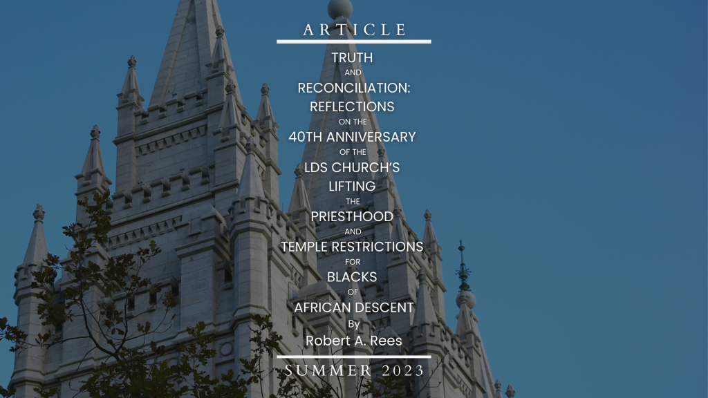 Truth and Reconciliation: Reflections on the Fortieth Anniversary of ...